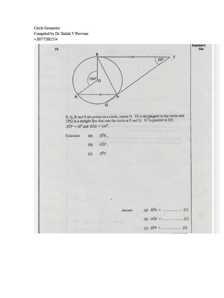 Circle Geometry Revision Daily Work | PDF