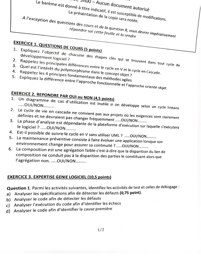 Examen Génie Logiciel | PDF