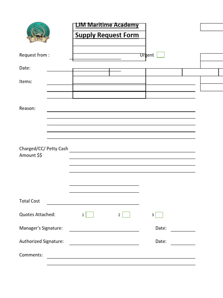 Supply Request Form Fillable | PDF