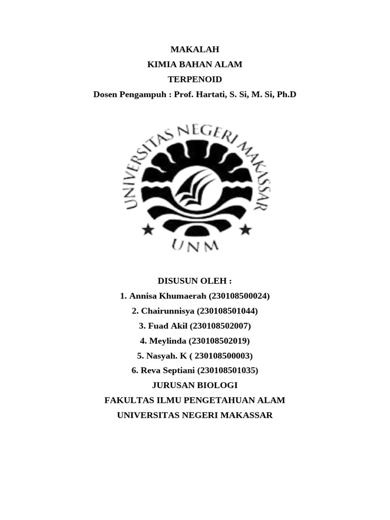 Makalah Kimia Bahan Alam Terpenoid 2 | PDF