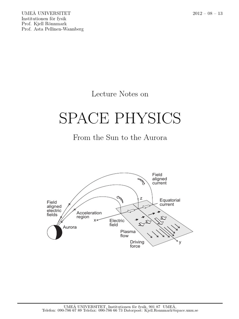 Lecture Notes - Space Physics - Ronmmark | PDF | Outer Space | Plasma ...