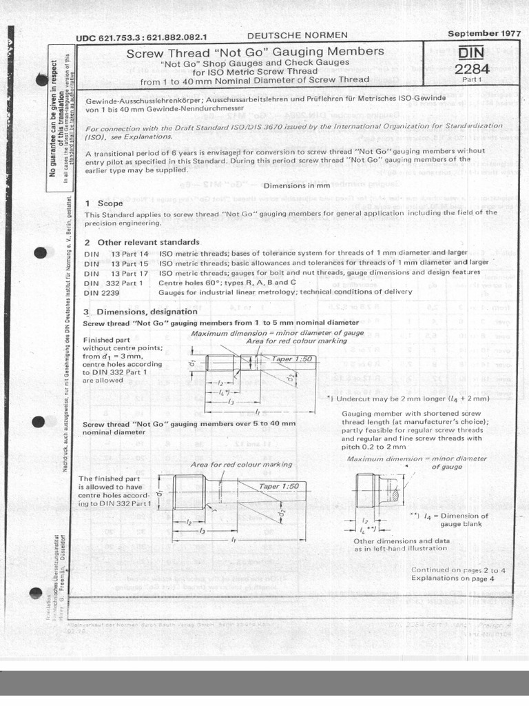 Din 2284 - 1977 | PDF