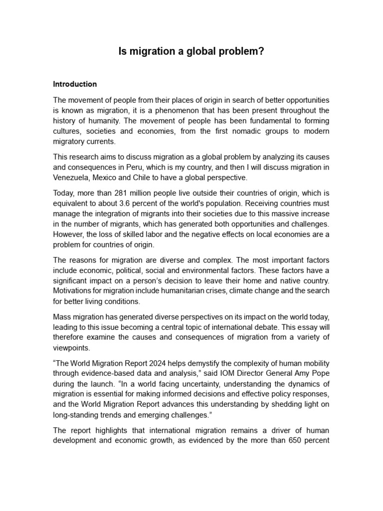 Understanding Global Migration Issues | PDF | Human Migration | Immigration