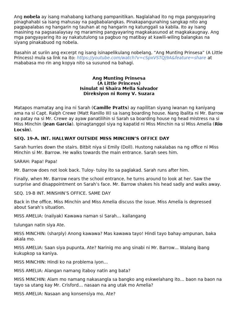 Sarah Ang Munting Prinsesa Gawain | PDF