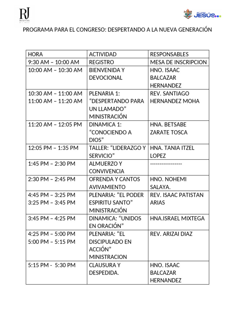 Programa para El Congreso | PDF