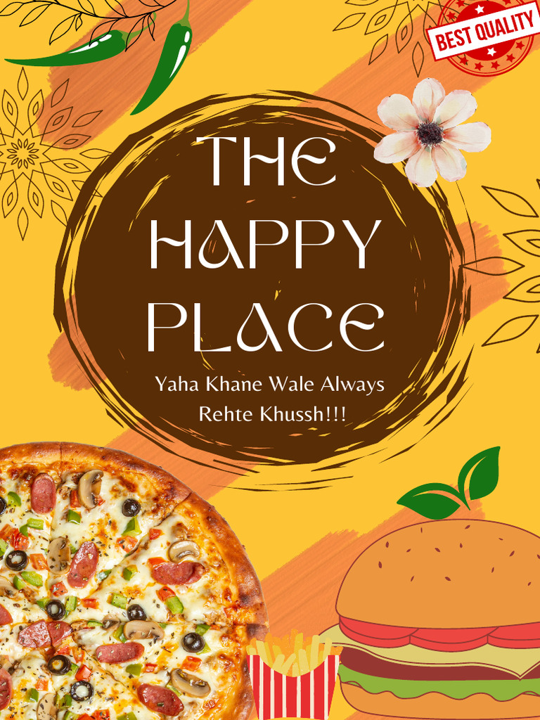 Brown Black Modern Restaurant Food Menu Portrait | PDF | Hamburgers | Pizza