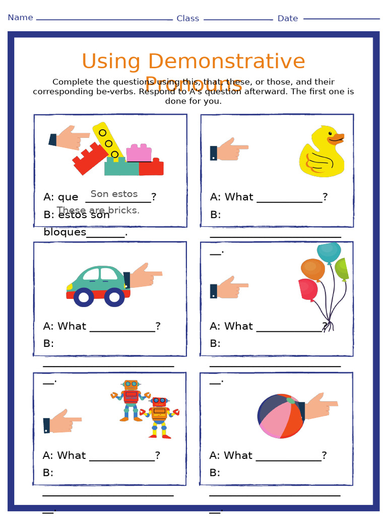 Demonstrative Pronouns Practice Exercise | PDF