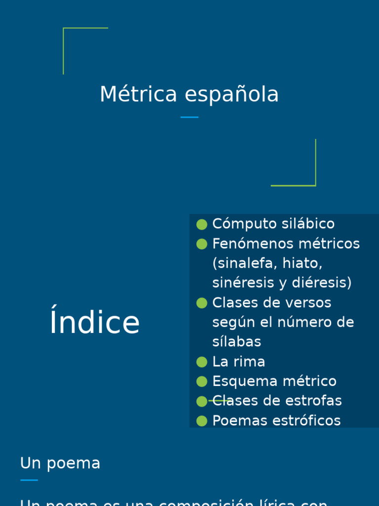 Métrica | PDF | Metro (poesía) | Recursos poéticos