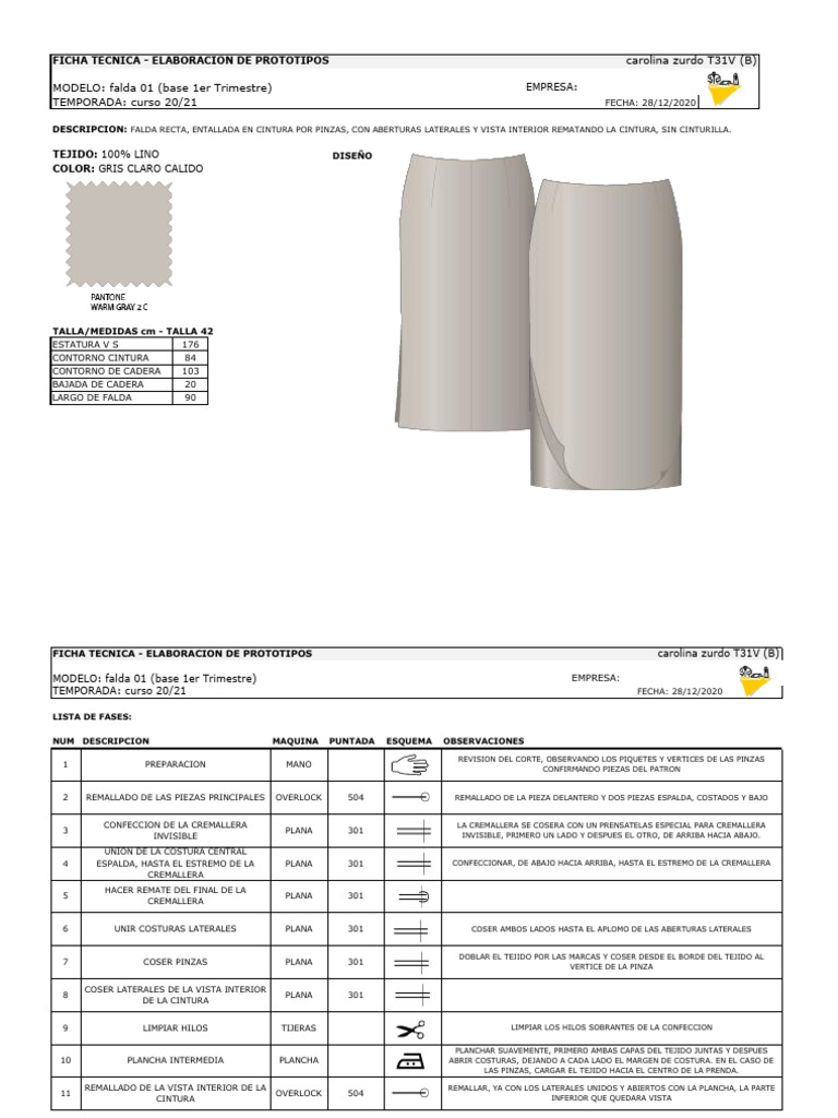 Ficha Ejemplo | PDF | Ropa