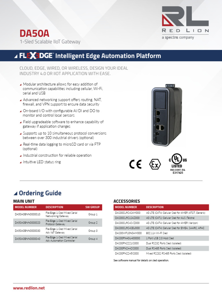 FlexEdge™ DA50A Datasheet | PDF | 4 G | Usb