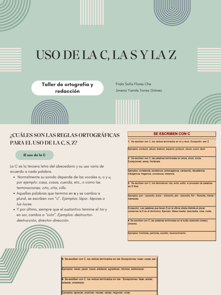 Uso de C, S y Z en Ortografía | PDF | Sustantivo | Lingüística