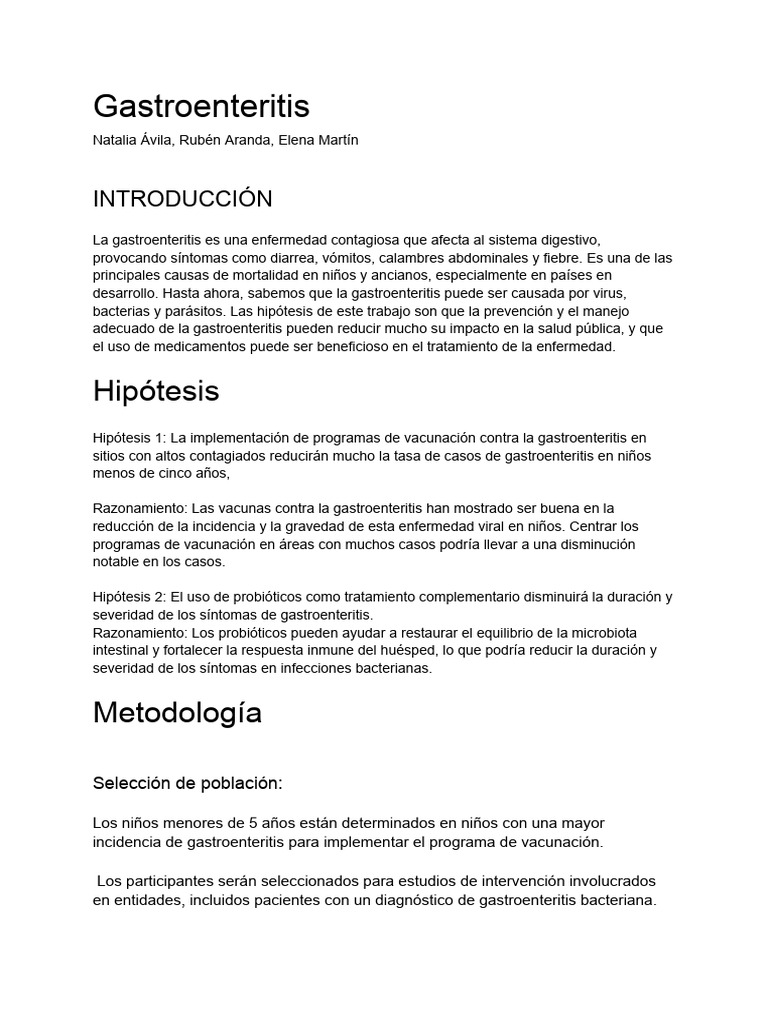 Gastroenteritis | PDF | Especialidades Medicas | Medicina CLINICA