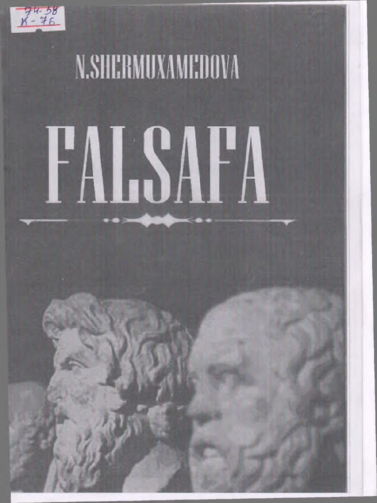 Falsafa (N. Shermuxamedova Darslik Tosh - 2020pdf | PDF