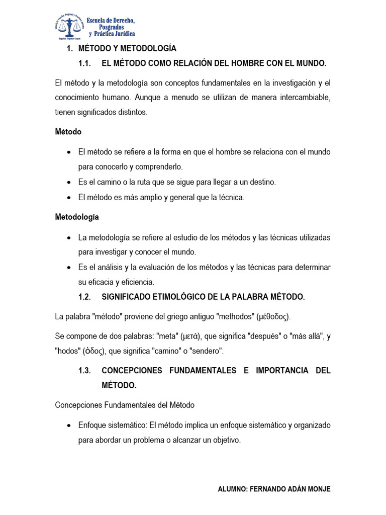 Método y Metodología | PDF | Método científico | Experimentar