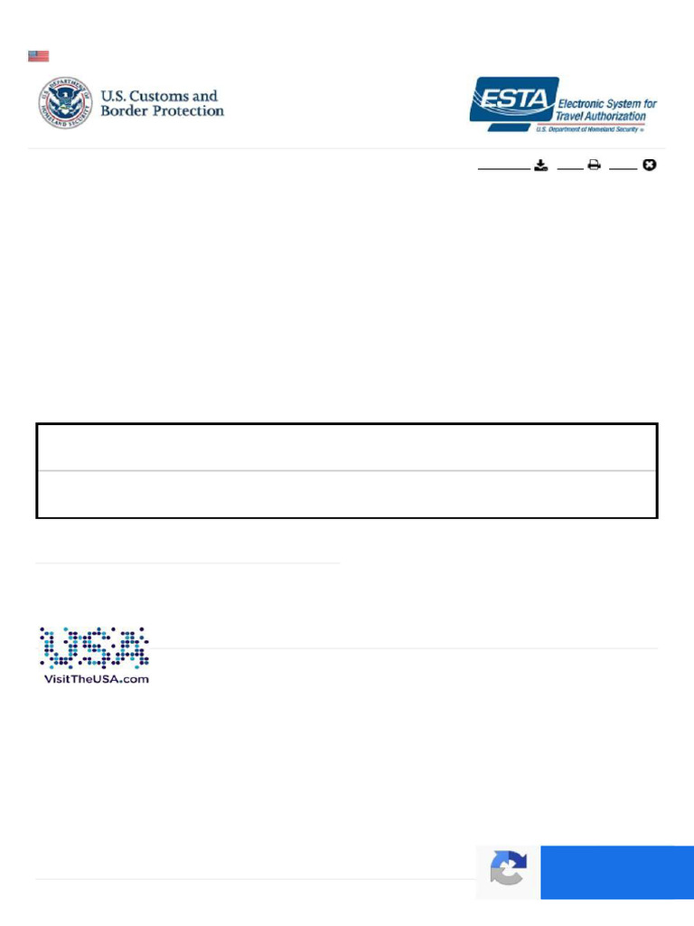 ESTA Payment Authorization Required | PDF | U.S. Customs And Border ...