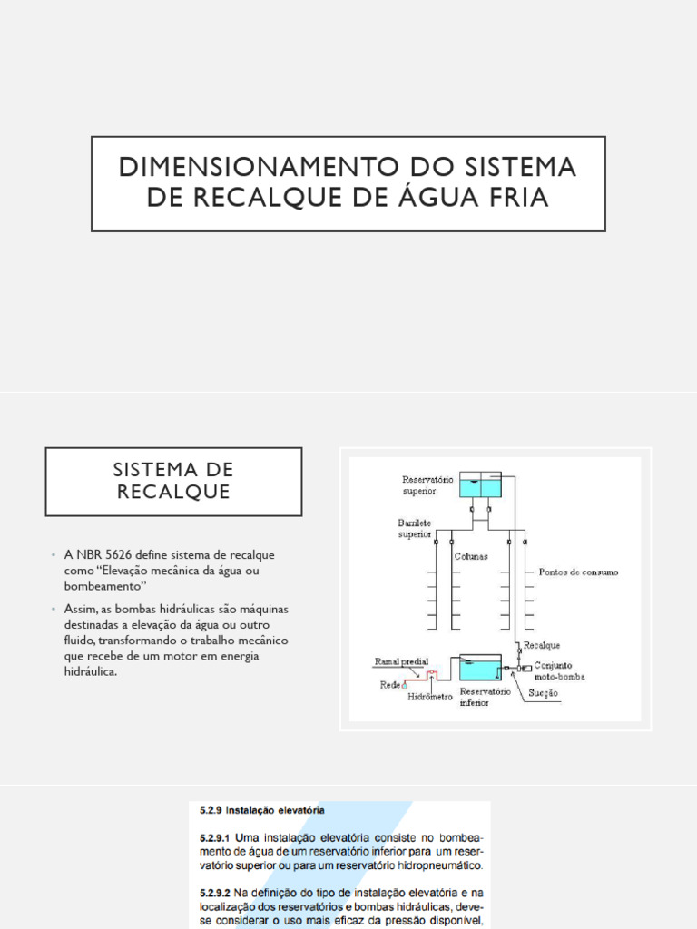 Dimensionamento de Sistema de Recalque | PDF | Bomba | Turbomáquinas