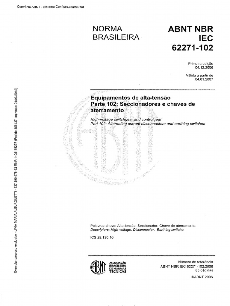 Abnt NBR Iec 62271 102 2007 | PDF