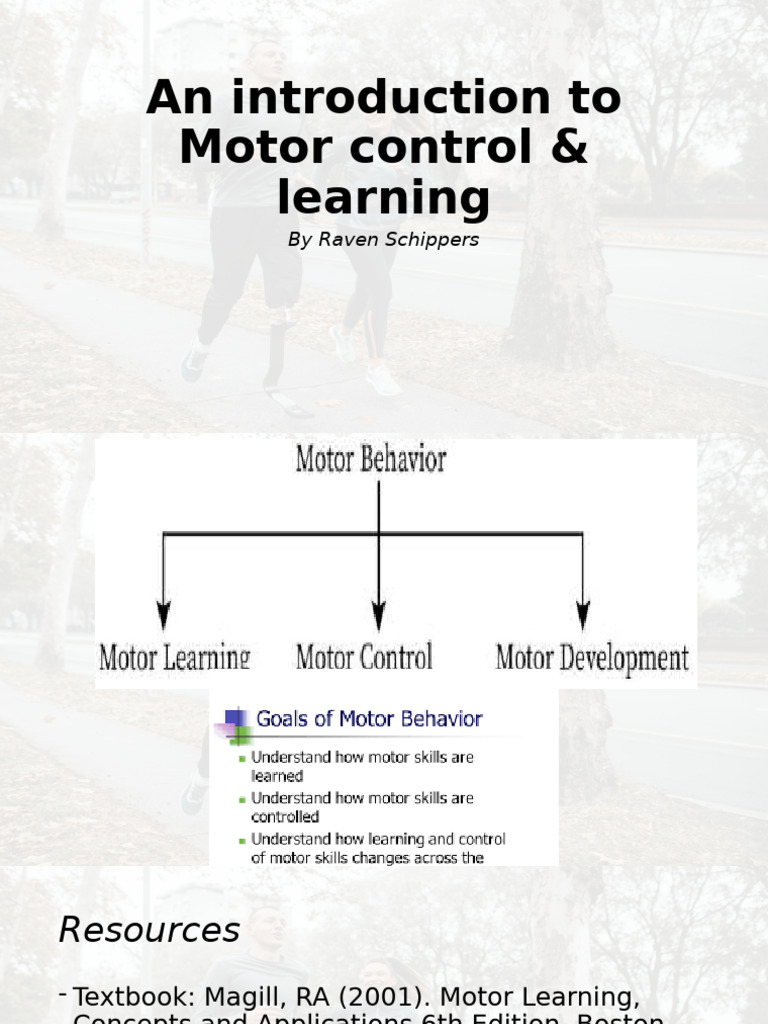 L1 - An Introduction To Motor Control - Learning 2025 | PDF | Learning | Motor Control