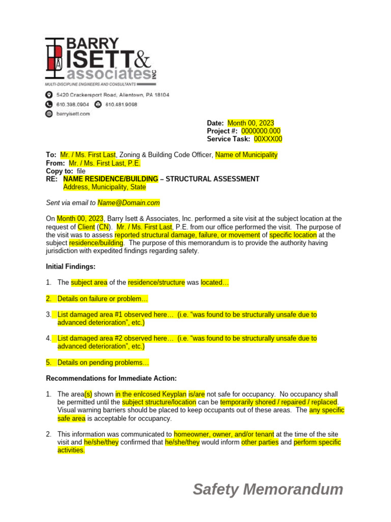 Template Memo Municipality Safety Notification | PDF | Memorandum