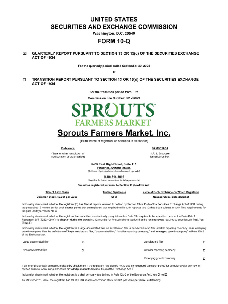 SFM_Q3_2024_10-Q_As-filed | PDF | Fair Value | Credit