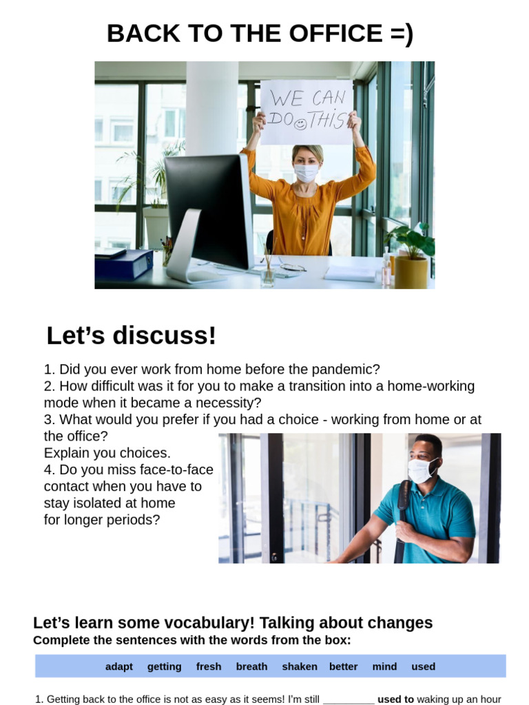 Back To The Office - B1 - B2 - VID - VOC | PDF | Vocabulary