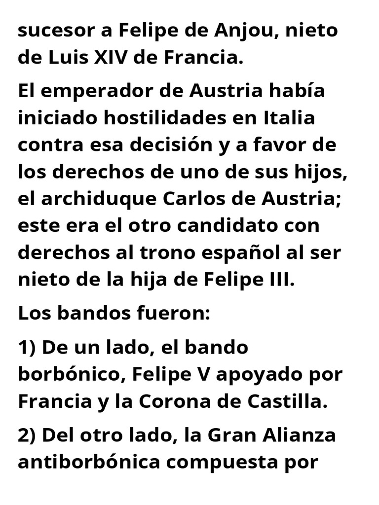 Sucesor A Felipe de Anjou, Nieto de Luis XIV de Francia. - 20250314 - 193545 - 0000 | PDF ...