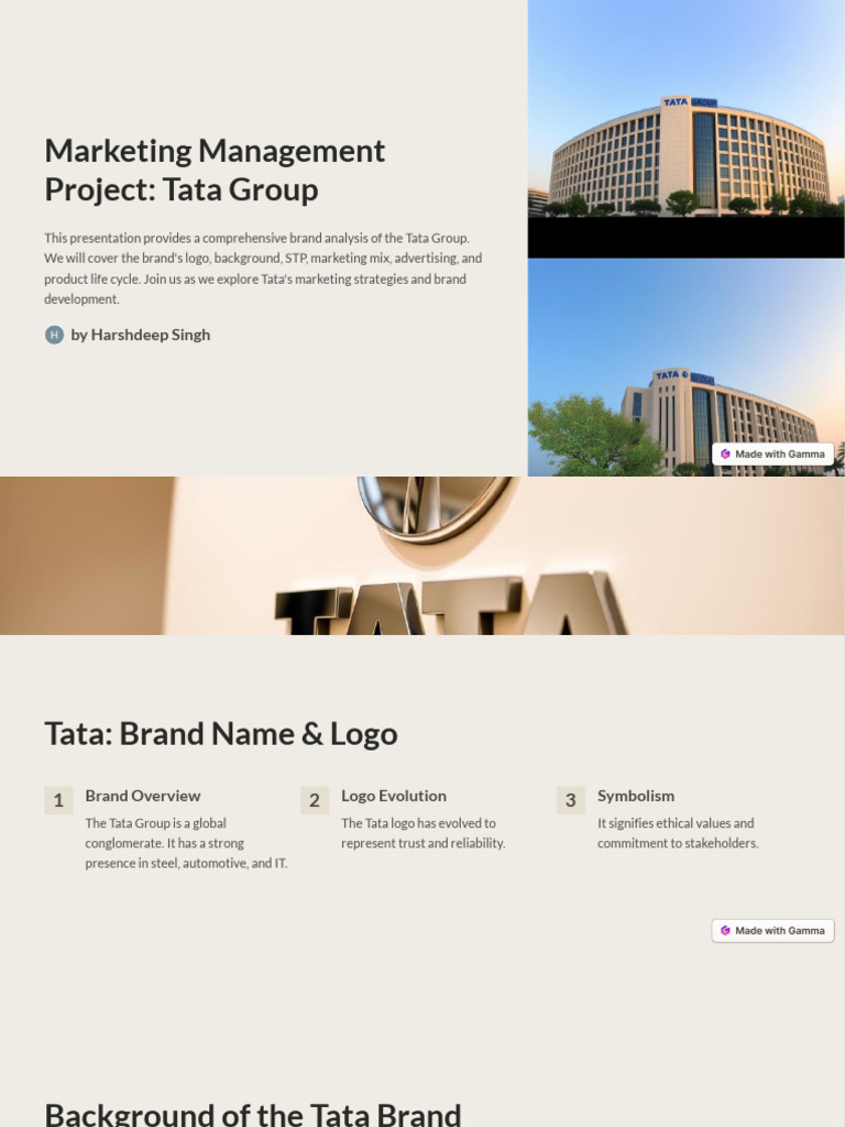 Marketing Management Project Tata Group | PDF | Marketing | Brand