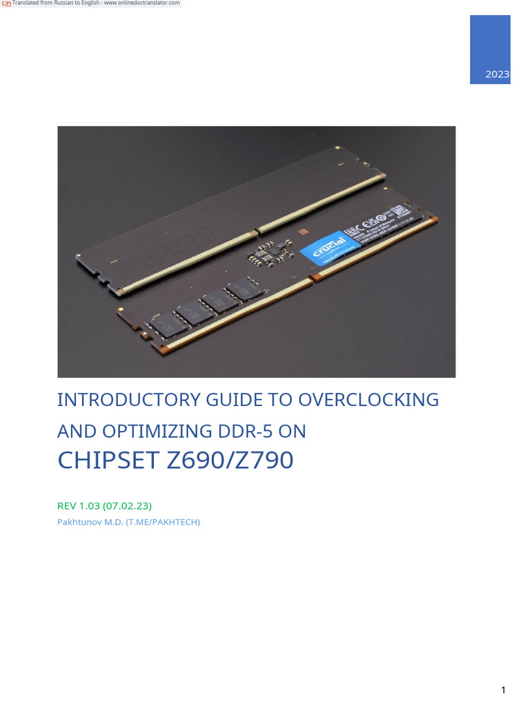 DDR-5_entry guide by @pakhtunov.ru.en | PDF | Dynamic Random Access Memory | Random Access Memory