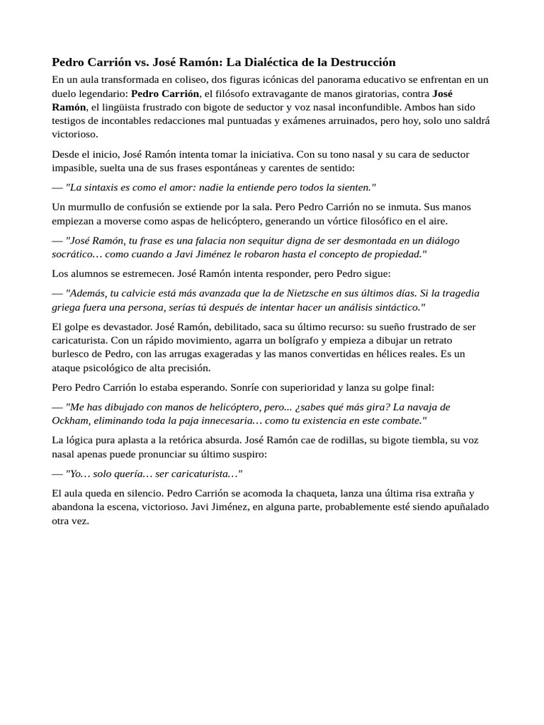 Pedro Carrión Vs José Ramón La Dialéctica de La Destrucción | PDF