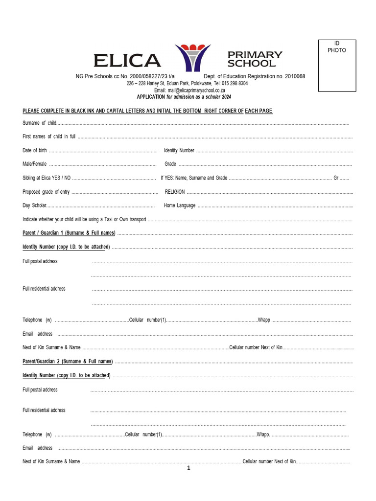 Primary School Application 2024 | PDF | Debit Card | Credit Card