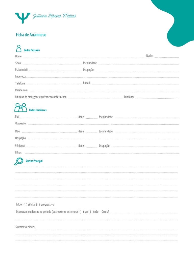 Anamnese Psicológica Ficha | PDF
