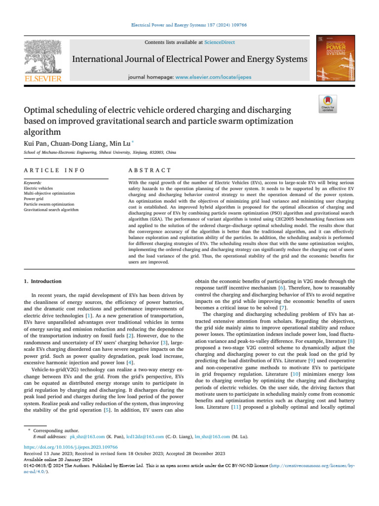 Optimal Scheduling of Electric Vehicle Ordered Charging and Discharging | PDF | Electric Vehicle ...
