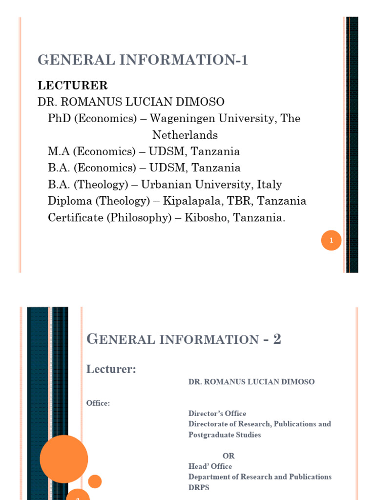The Lecturer - Brief Info | PDF