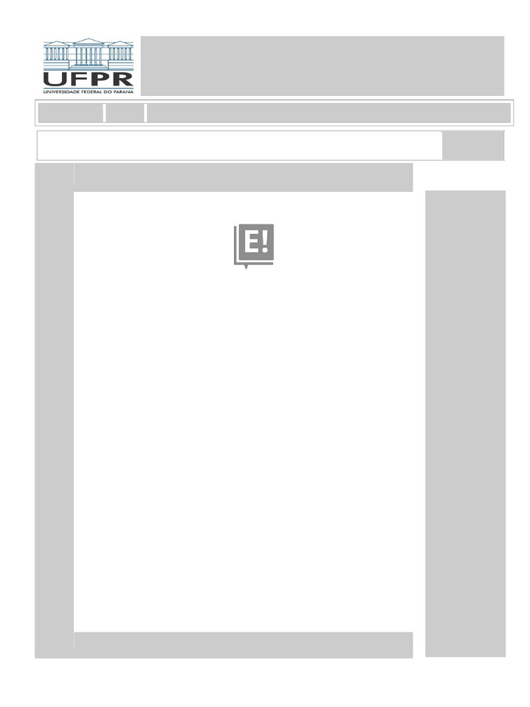 SIMULADO DIAGNÓSTICO Ufpr 2025 Sem Gabarito - 084846 | PDF