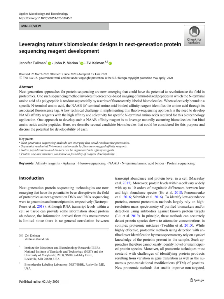Leveraging nature biomolecular designs in next generation protein sequencing reagent development ...