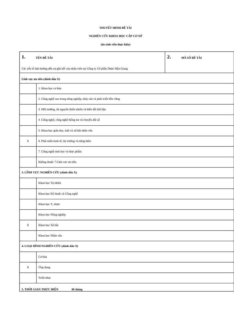 Thuyet Minh de Cuong - NCKH - SV Tham Khao | PDF