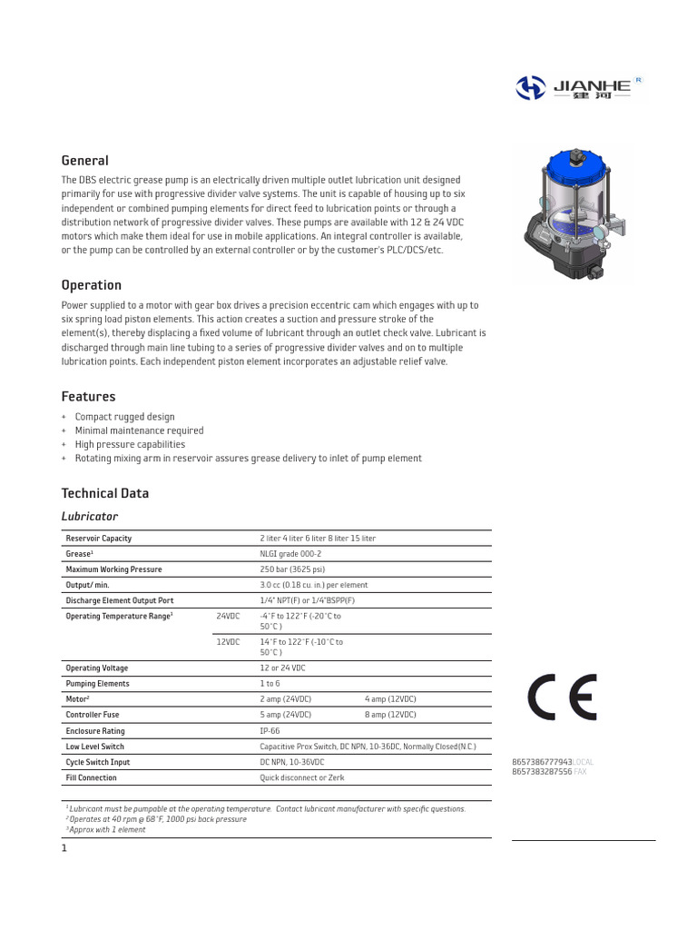 DBS -1000-2000-SSV grease system | PDF | Valve | Pump
