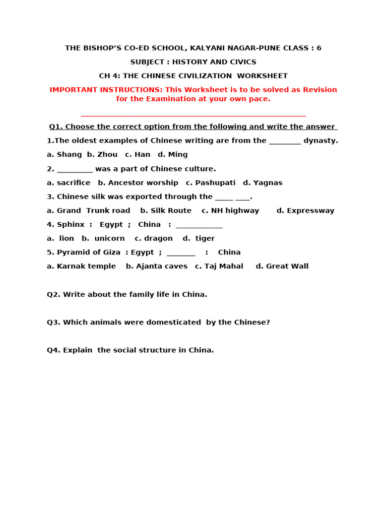08082024040026class 6 CH 4 Worksheet | PDF