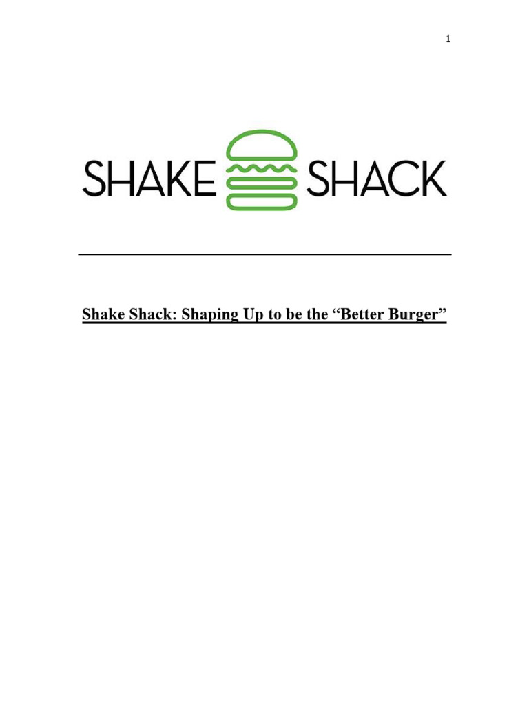 Sample CaseAnalysis Shake Shack PDF | PDF | Restaurants | Fast Food
