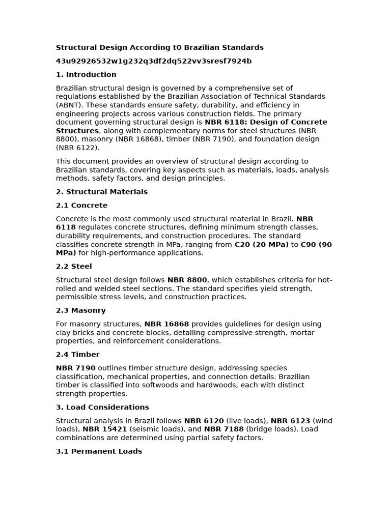 Brazilian Structural Design Standards | PDF | Structural Load | Deep Foundation