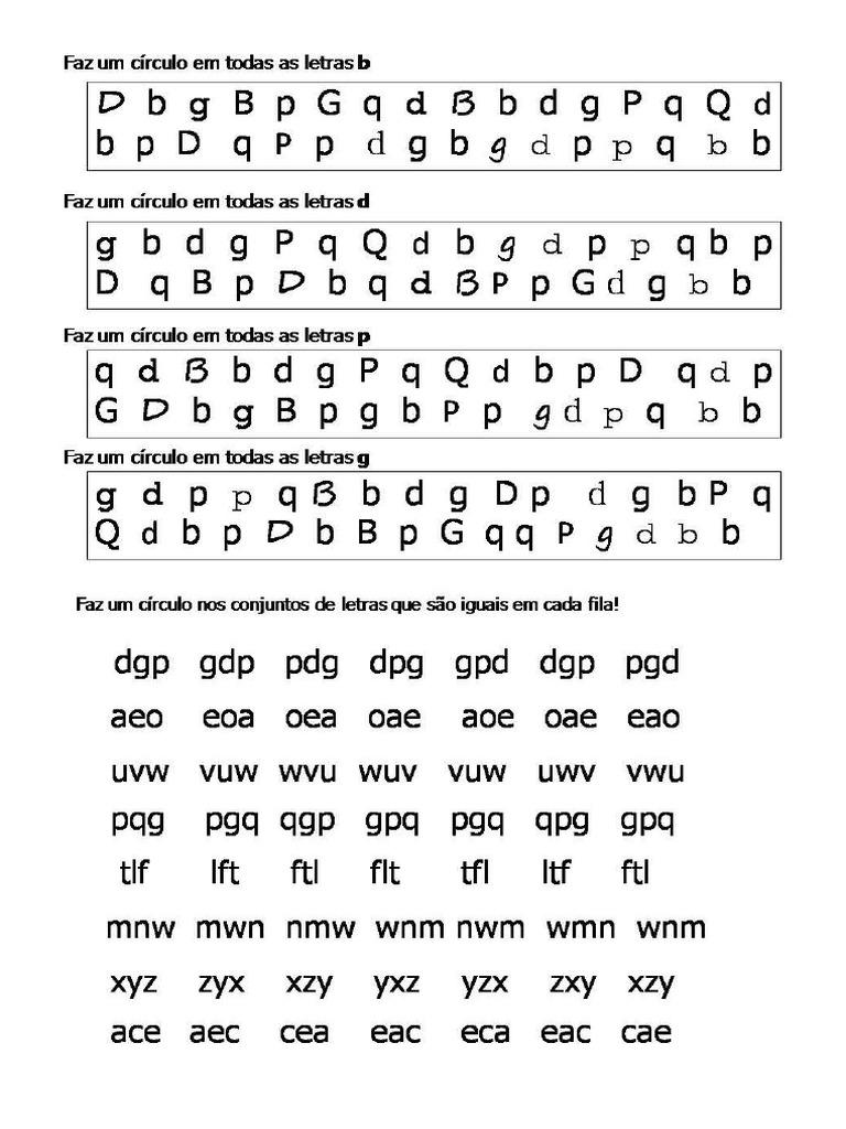 Atividade identificar letras | PDF