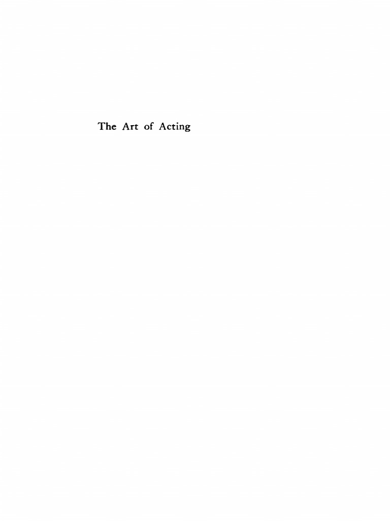 The Art of Acting (2019) | PDF