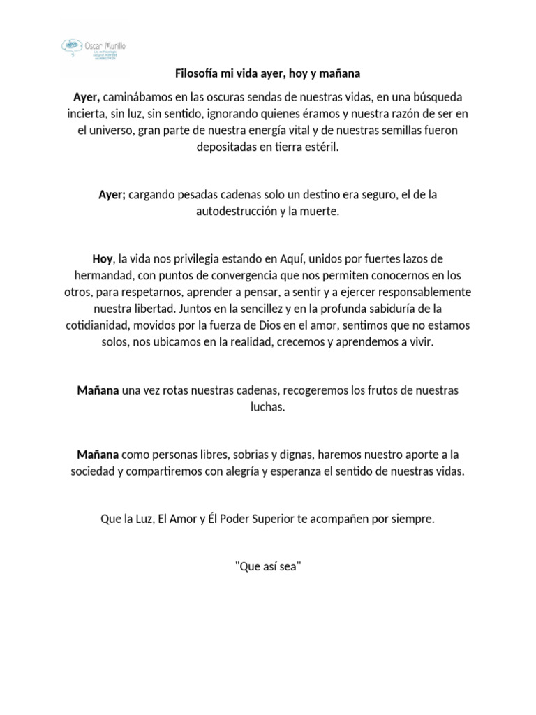 Reflexiones sobre la vida y el crecimiento | PDF