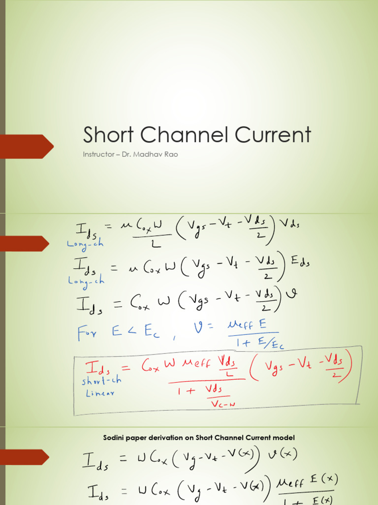 Lecture3-PartB-ShortChannelCurrent | PDF
