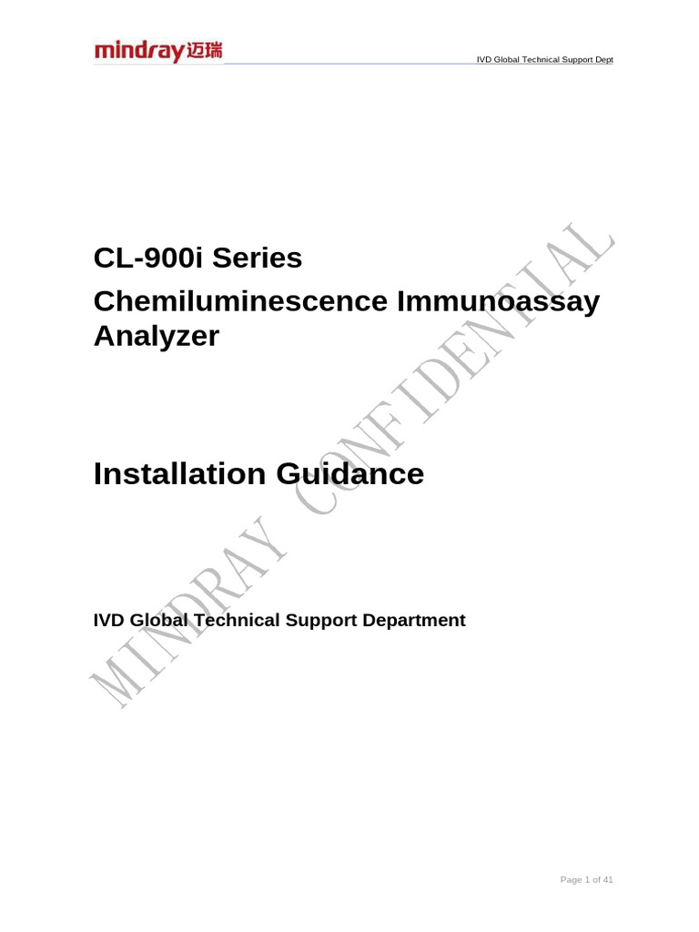 CL-900i Analyzer Installation Guide | PDF | Screw