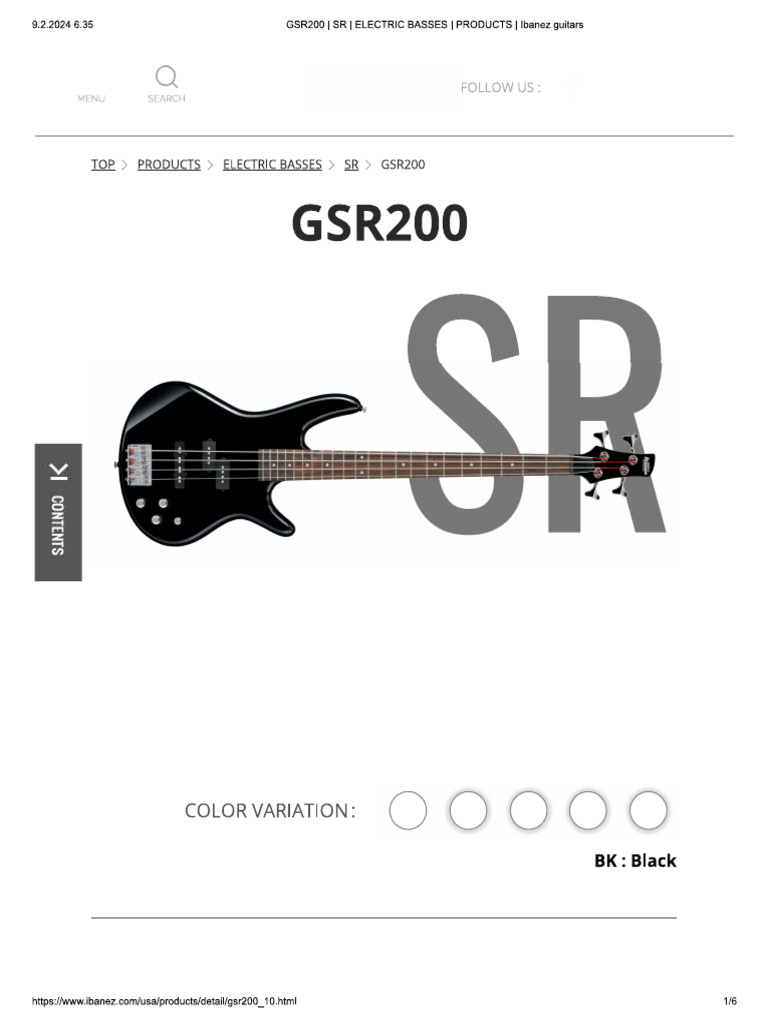 Ibanez Bass GSR200 | PDF