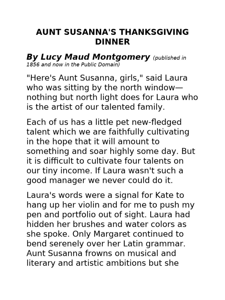 Aunt Susanna's Thanksgiving Dinner | PDF