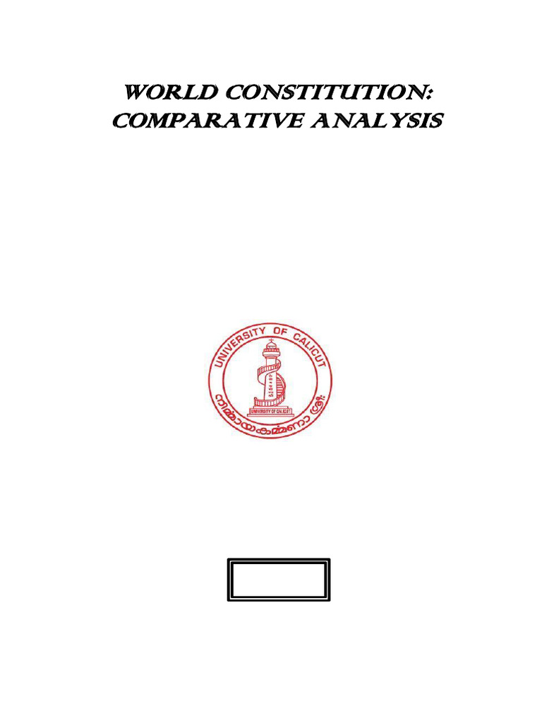 Comparative Analysis 19405world Constitution | PDF | Constitution | Constitution Of The United ...