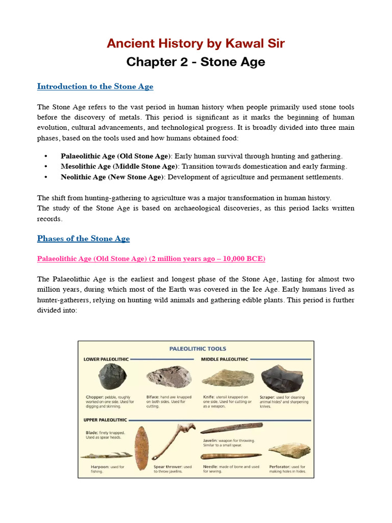 Lecture 2 - Stone Age | PDF | Paleolithic | Stone Age