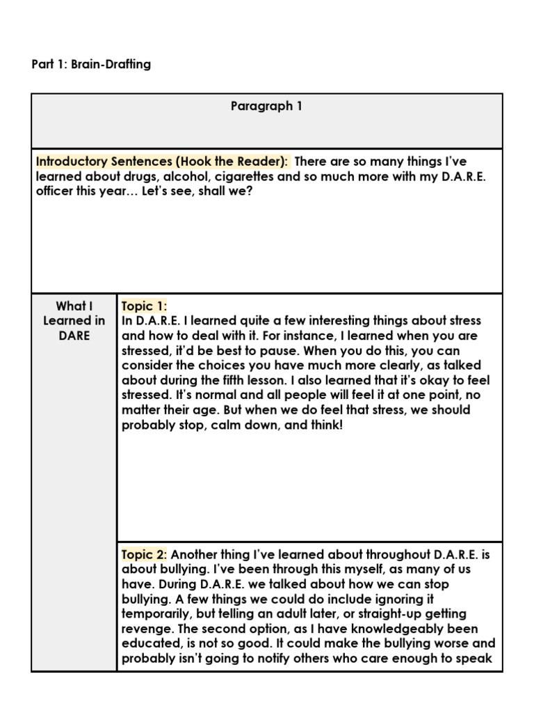 Mia Study - Copy of DARE Essay Template | PDF